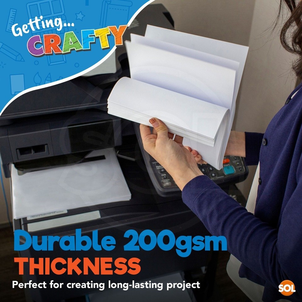 35-490 X A4 White Card 200GSM Thick Stock Paper Printer Sheets For ...