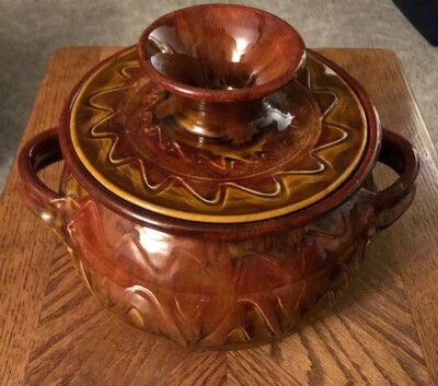 Vintage Dryden Original 79 Pottery Two Handled Bean Pot W/ Lid 6.5 ...