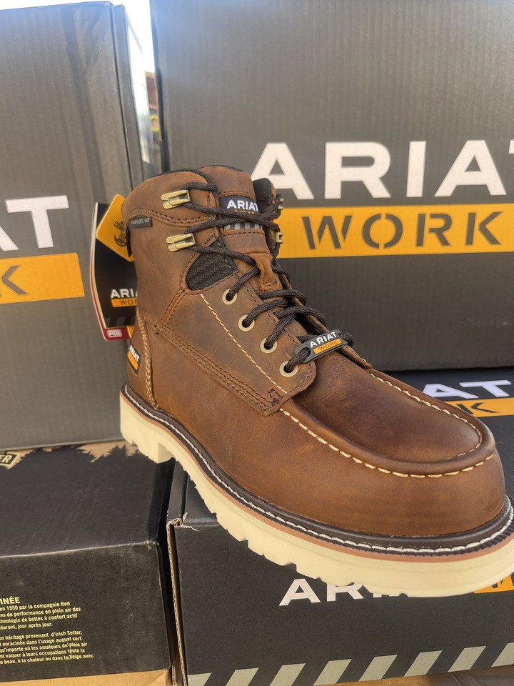 Men's Ariat® Rebar™️ Lift 6" H20 Safety Composite Toe Work Boot ...
