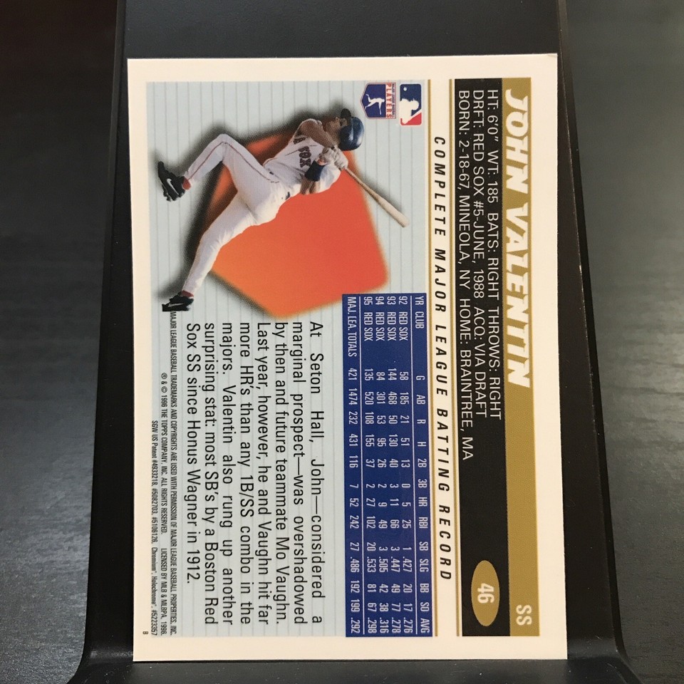 1996 Topps Chrome John Valentin #46 Boston Red Sox Baseball Card | eBay