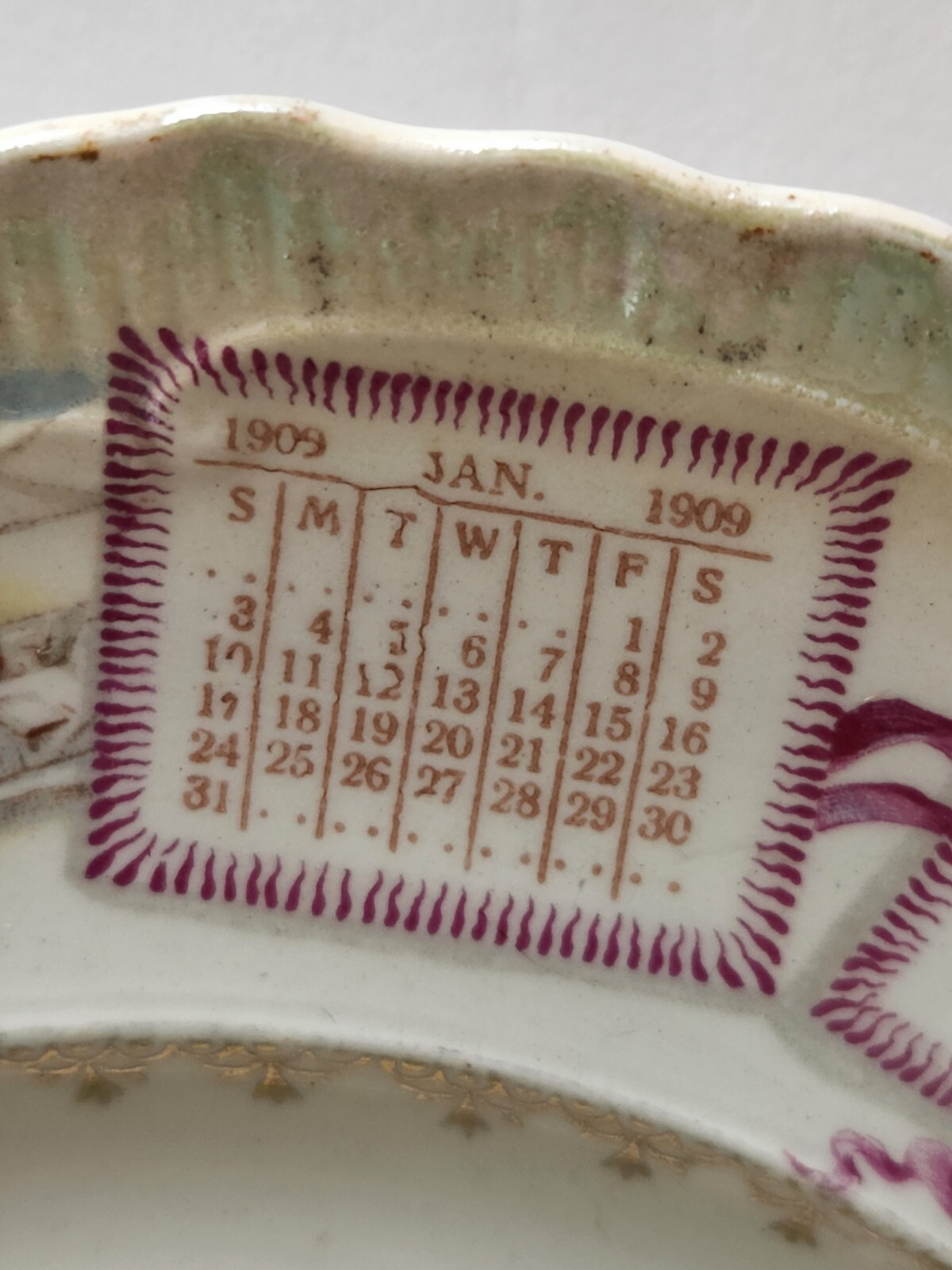 1909 Calendar Plate Albany Restaurant W. G. Schroeder Prop. Eureka ...