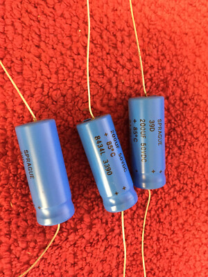 SPRAGUE 39D 200UF 50VDC AXIAL CAPACITORS 3 PCS | eBay