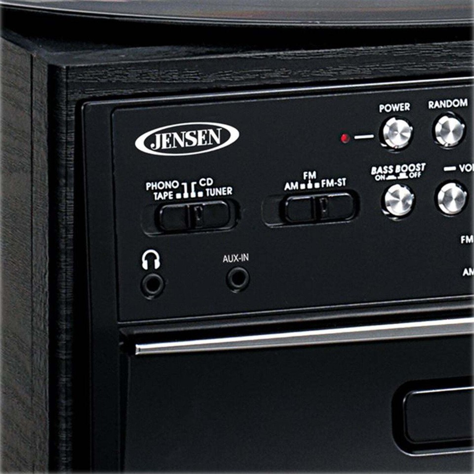 Jensen Shelf Stereo System with Turntable, CD, AM/FM Radio & Cassette ...