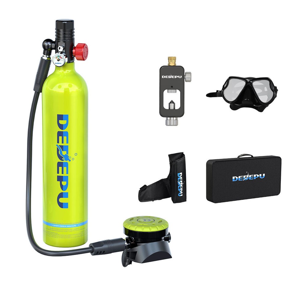 DEDEPU Scuba Diving Kit 1L Oxygen Tank Hand Pump Equipment Underwater ...