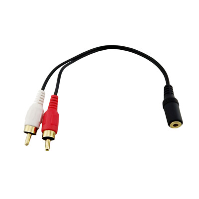 Gold Mini 3.5mm 1/8" Stereo Female Jack To 2x RCA Phono Male Adapter ...
