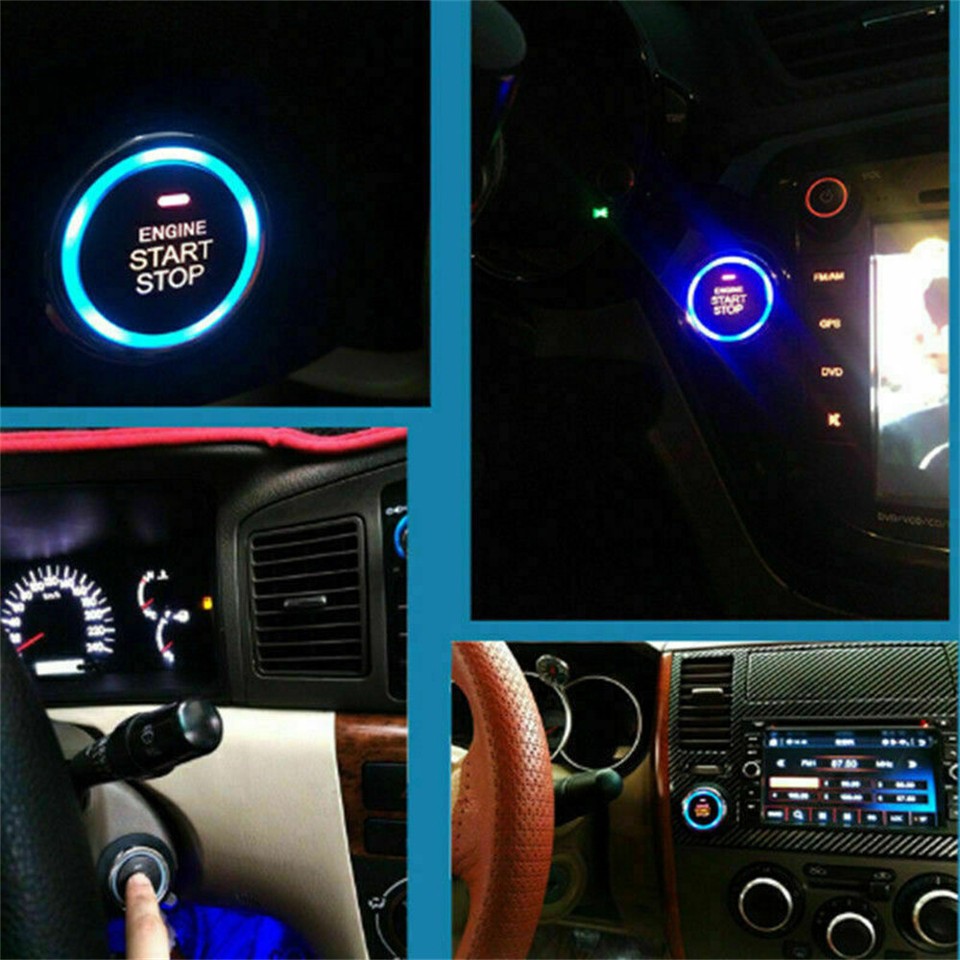 Car Keyless Entry Engine Start Alarm System Kit Push Button Remote ...