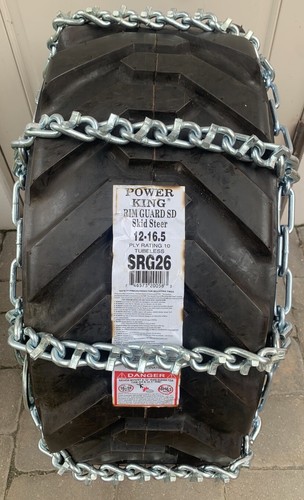 2 *V-BAR* CAM 8mm 5/16" 12-16.5NHS SNOW ICE MUD TIRE CHAINS SKID STEER ...