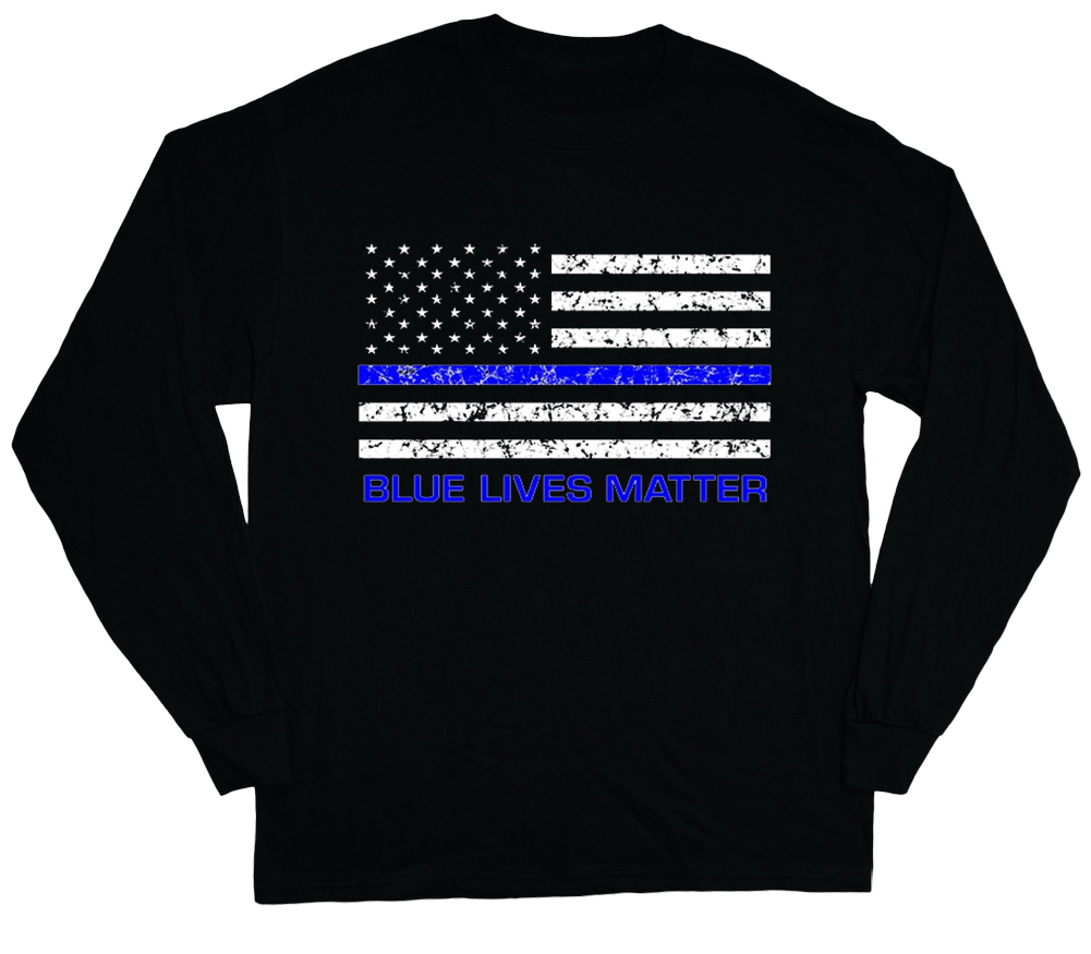 Blue Lives Matter shirt long sleeve police blue line flag tee shirt ...