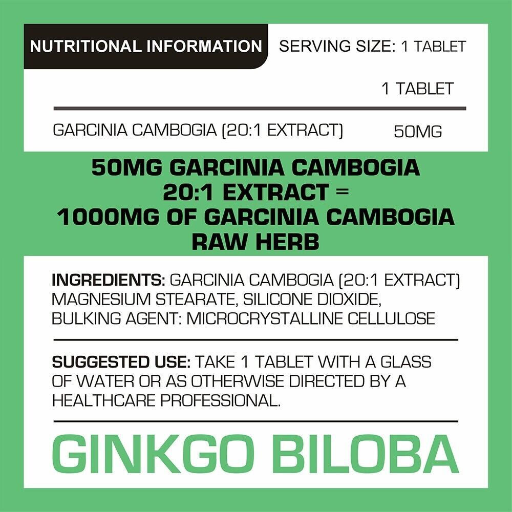 Garcinia Cambogia HCA 60 Tablets Pure Detox Slimming Weight Loss Fat ...