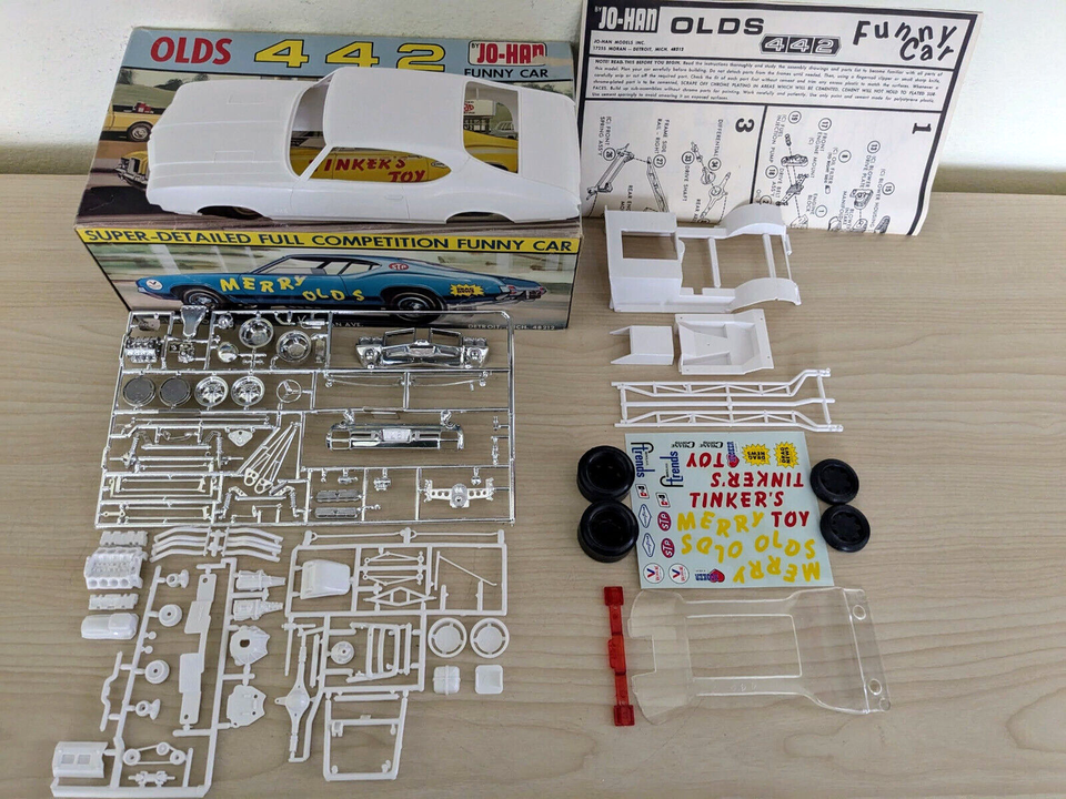 ULTRA RARE! ORIGINAL VINTAGE JOHAN OLDS 442 FUNNY CAR KIT *COMPLETE ...