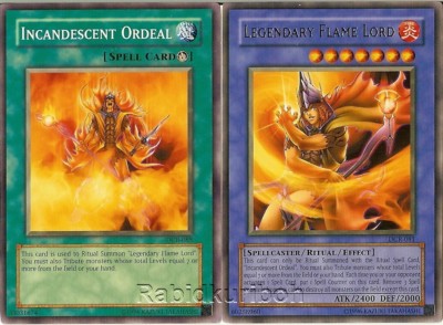 Yugioh Legendary Flame Lord + Incandescent Ordeal - Ritual Set ...
