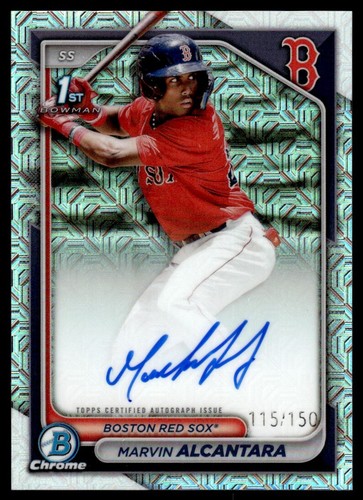 2024 Bowman Chrome Mega Box Marvin Alcantara Auto 115/150 Boston Red ...