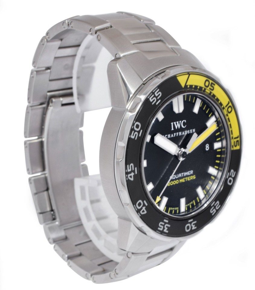 IWC Aquatimer 2000 Steel Black/Yellow Mens 44mm Watch 3568 IW356801 | eBay