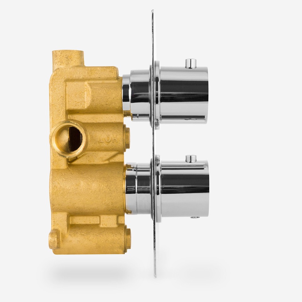 Concealed Thermostatic Shower Mixer Valve 1 / 2 / 3 Way Outlet Chrome ...