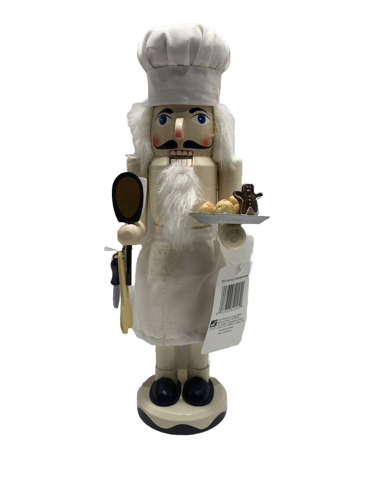 Christmas Nutcracker 14” Baker Chef - White Apron with Gingerbread ...