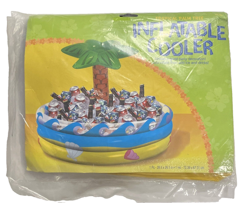 INFLATABLE COOLER Tropical Theme Palm Tree Pool Hawaiian Luau Party ...