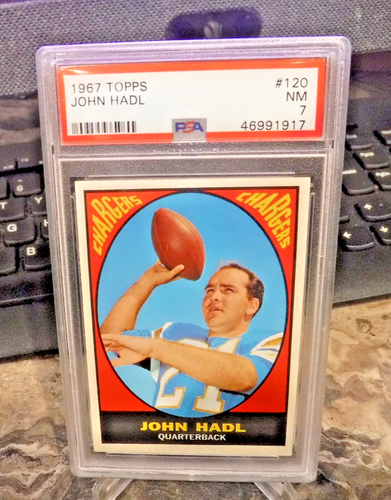 1967 Topps Football # 120 John Hadl PSA 7 New Label | eBay