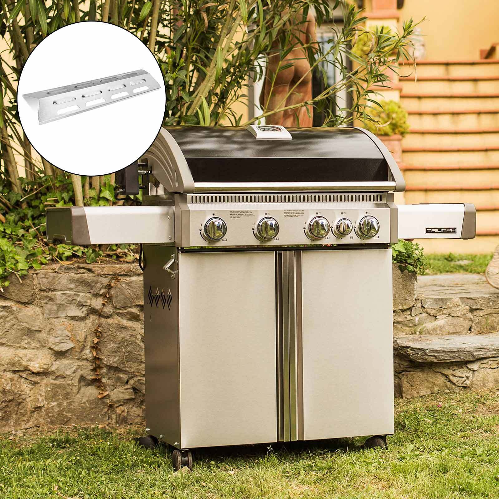 4pcs 41*10cm Gas Grill Heat Shield Plates Stainless Steel Flame Tamer ...