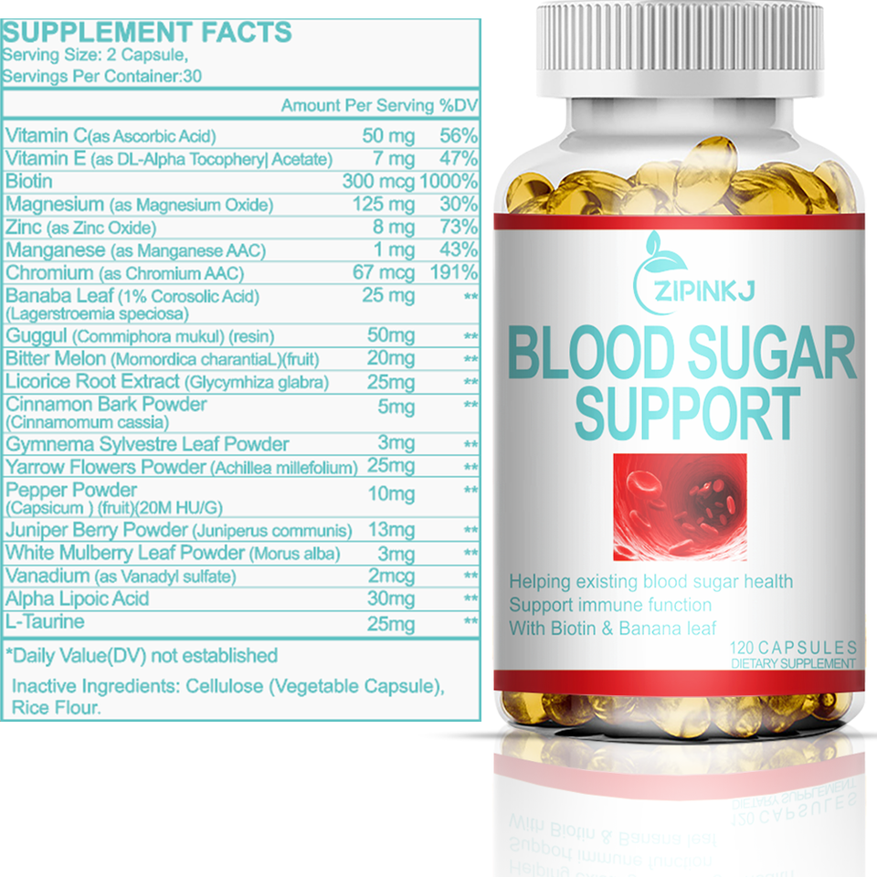 BLOOD SUGAR BLEND SUPPORT Alpha Lipoic Acid & Cinnamon 20 Herbs Complex ...