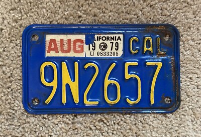 Vintage 79 1979 California Motorcycle License Plate | eBay