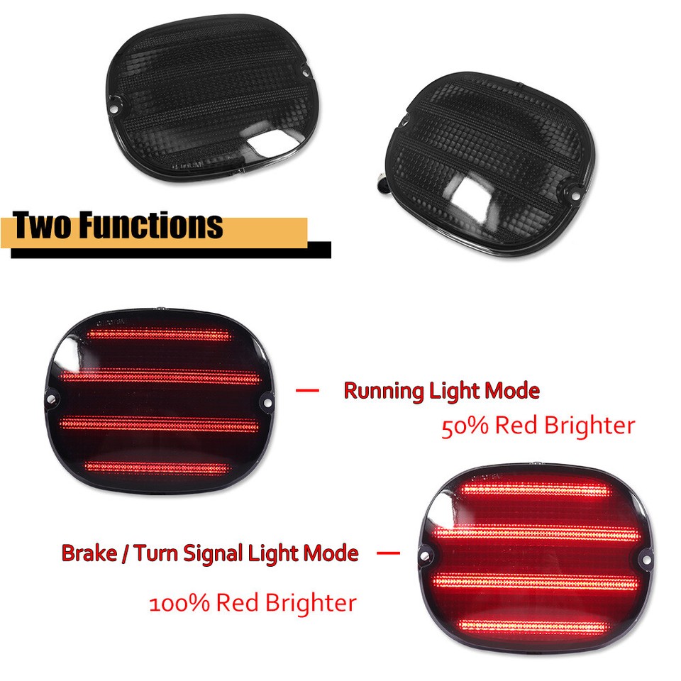 (Set/4) Smoked Red LED Brake Tail Lights Lenses For 1990-1996 Chevy ...