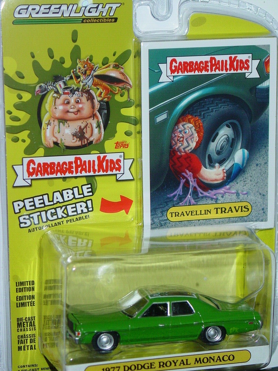 GREENLIGHT 1977 DODGE MONACO LIMITED GARBAGE PAIL CAR w/CARD DECAL ...