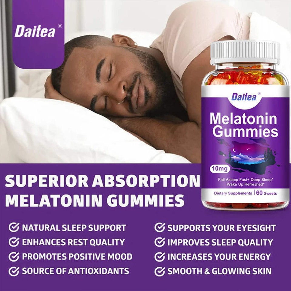 Daitea Melatonin Gummies 10mg Natural - Gelatin Free and Halal | eBay