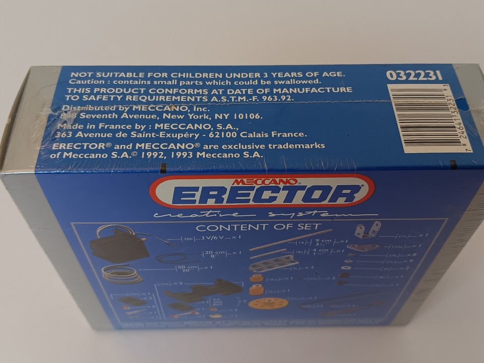 Meccano Erector Set #032231 Powerful 6V Motor Kit W/Gears & Forward ...