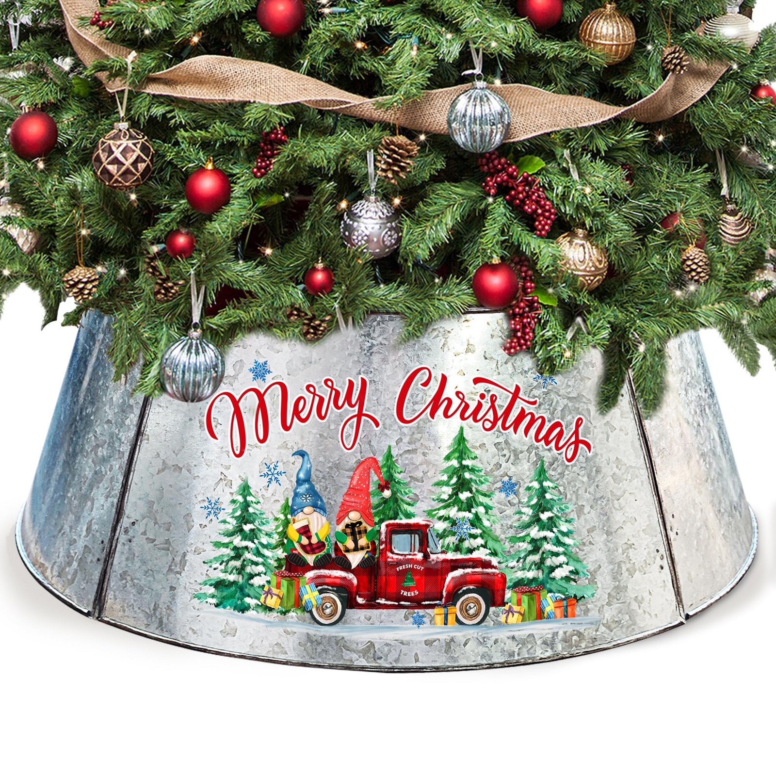 Christmas Tree Collar 29 Inch Diameter Base Metal for Pencil Gnomes ...