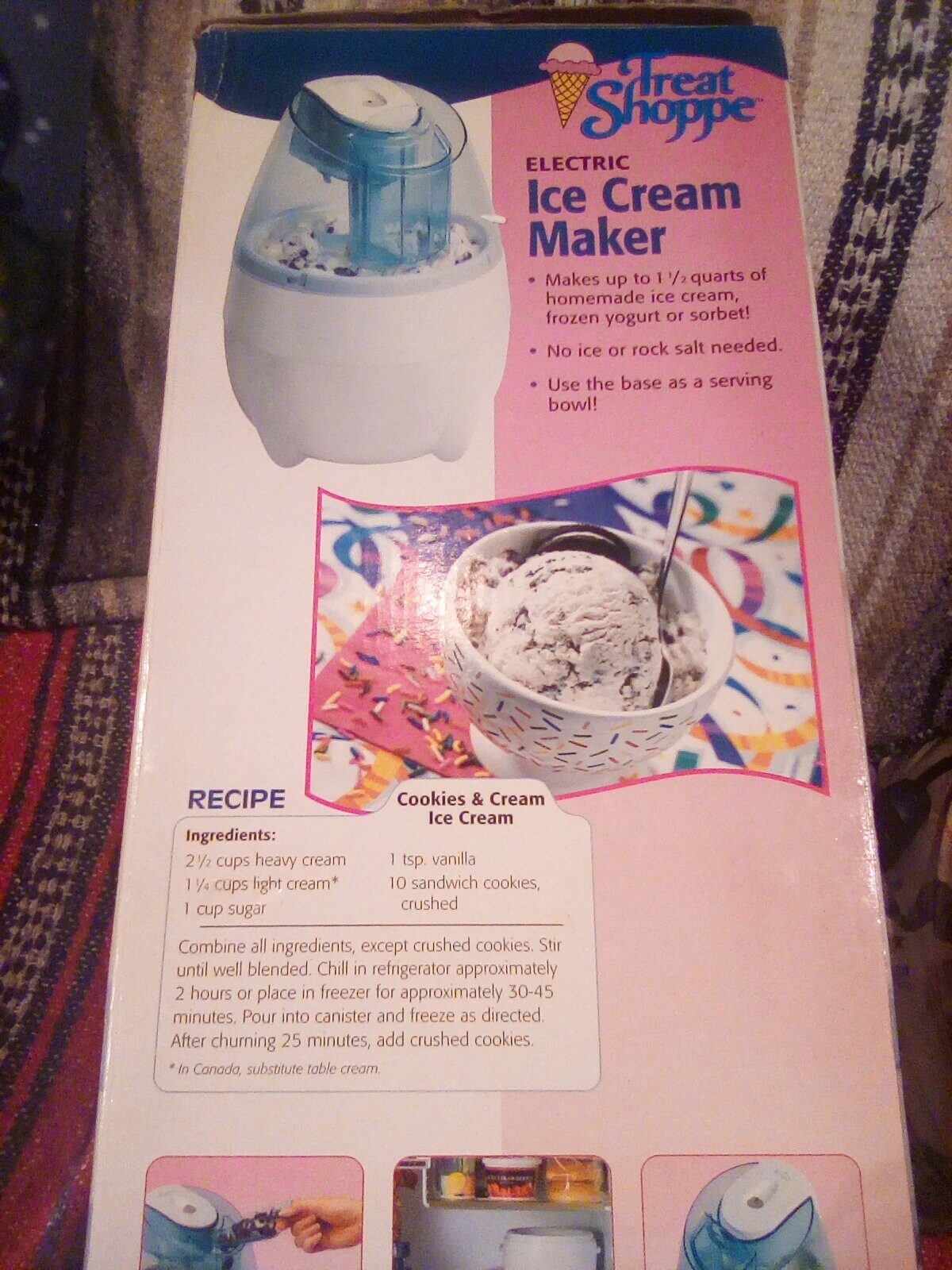 Rival GEL Disc Ice Cream Maker GC9151 1.5 QT With Recipes Included. for ...