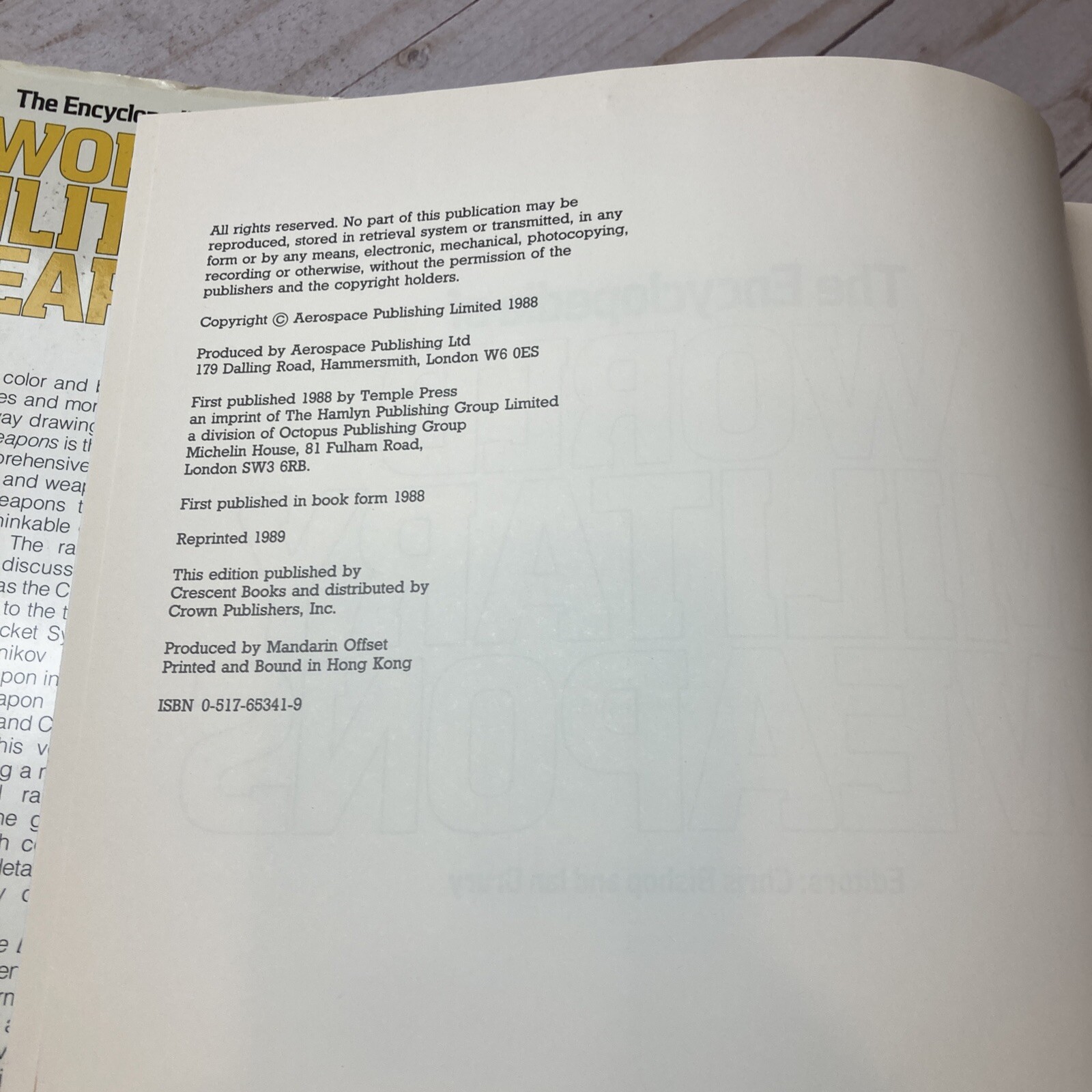 Encyclopedia of World Military Weapons Hardcover Tony Cullen ...