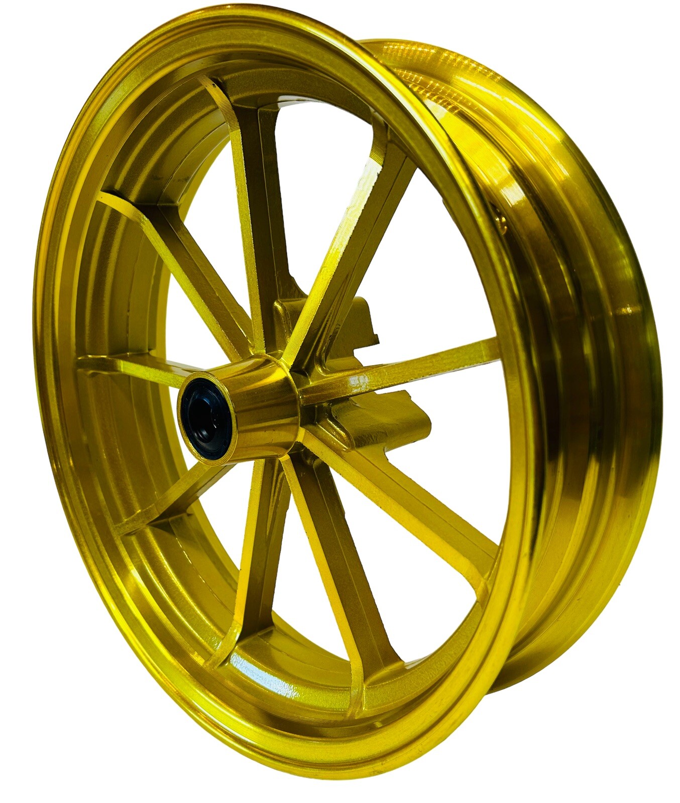 Mini Bike Front Wheel. 12 Inch 2.75 Wide. For 12mm Axles. Gold. 9-Spoke ...