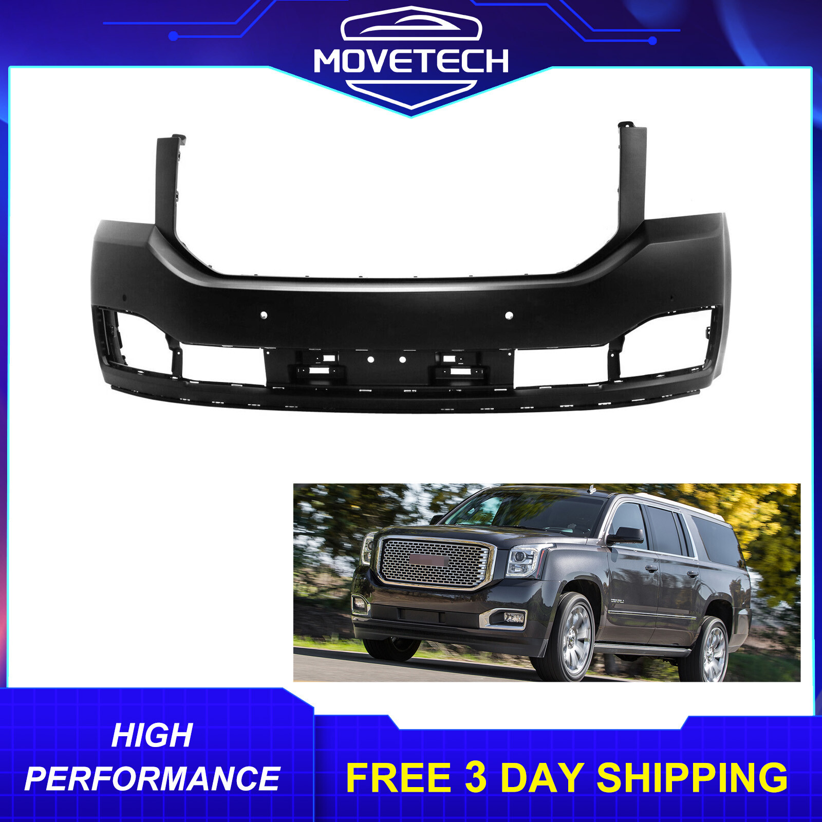 Front Bumper Cover Fascia #GM1000975 84407940 For 2015-2020 GMC Yukon ...