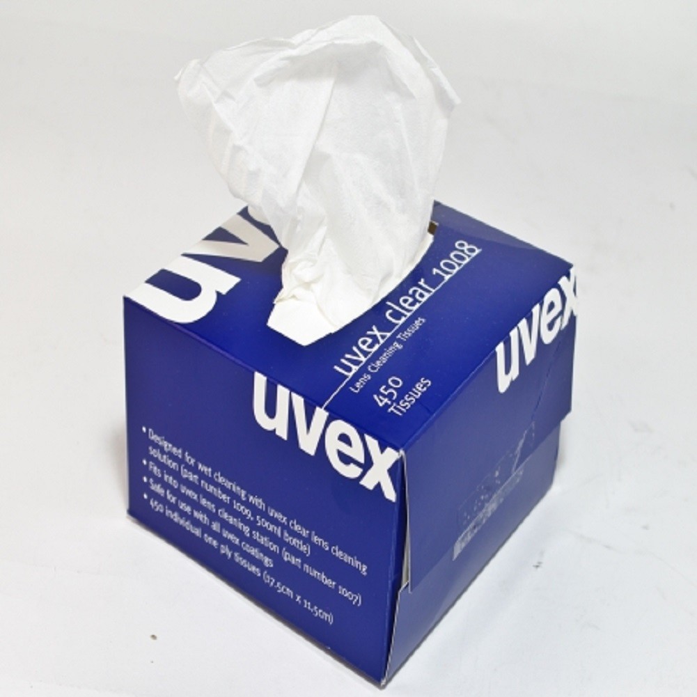 Lens Cleaning Wipes 1x Box 450 Uvex Tissues For Use With Cleaning Fluid ...