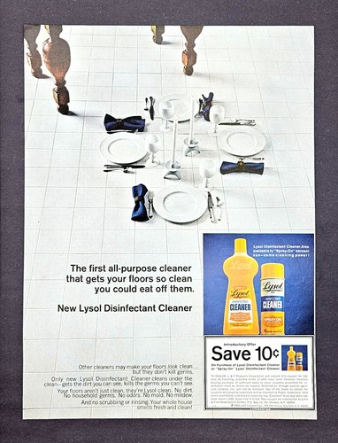 Vintage Lysol cleaner ad original 1966 10 cent coupon print ...