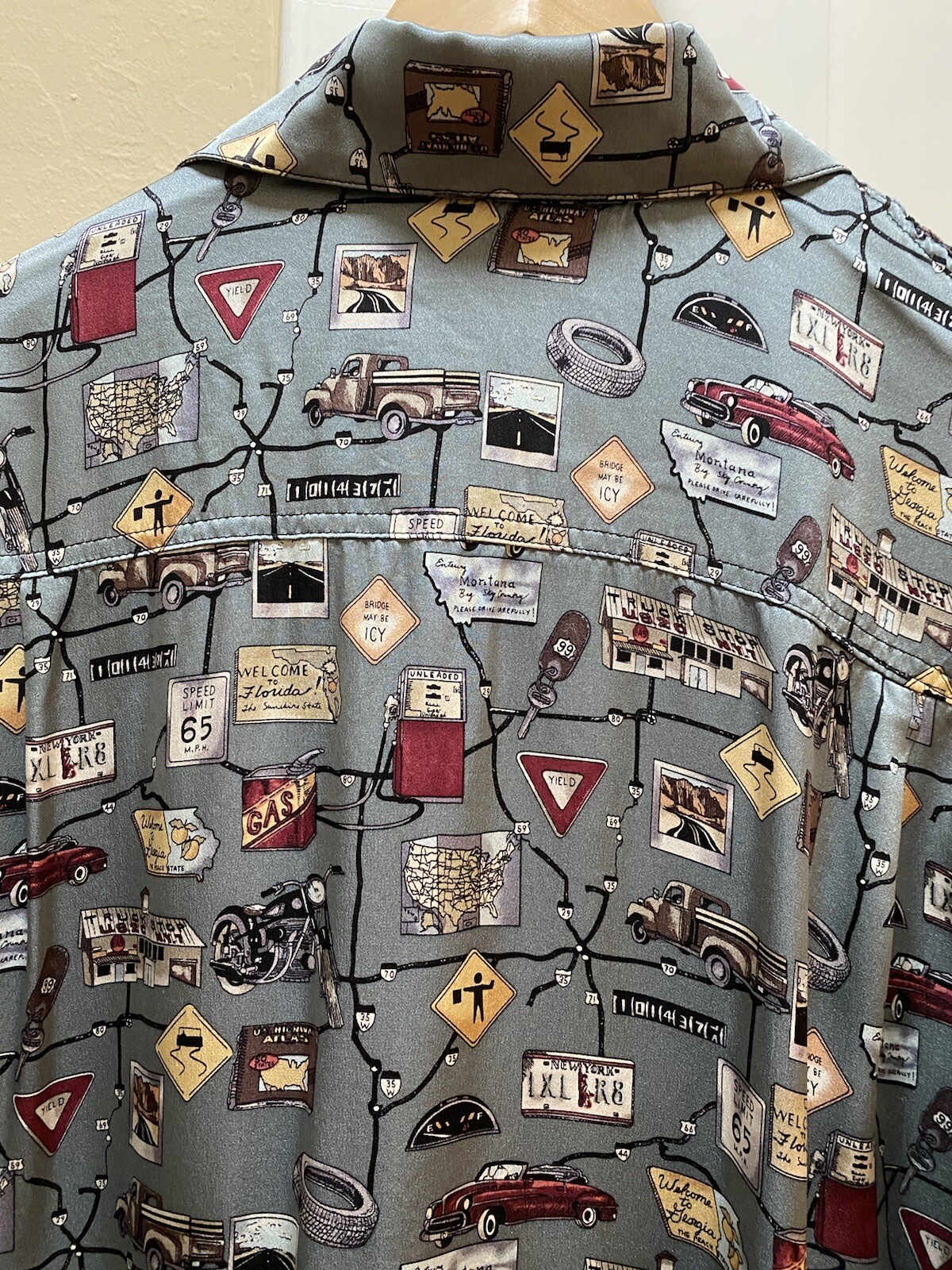 Original Road Signs Auto XL 1990's Nicole Miller 100%… - Gem