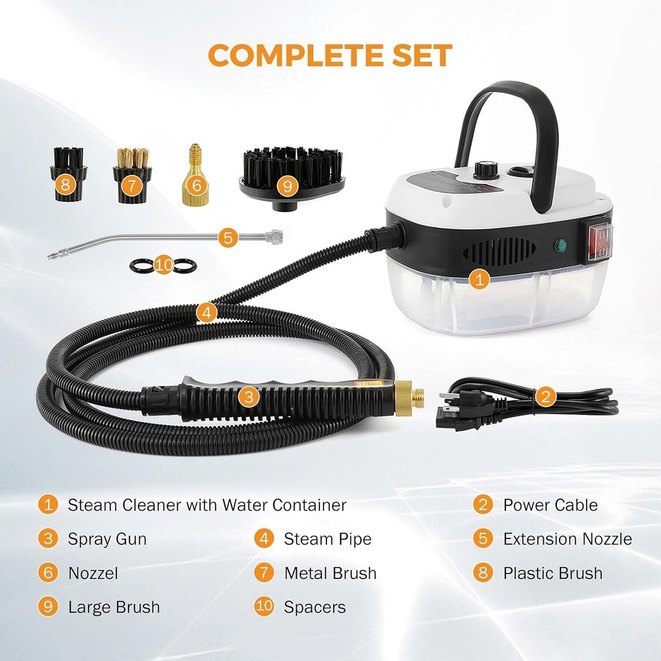 2500W Car Detailing Steamer High Pressure Handheld Steam Cleaner ...