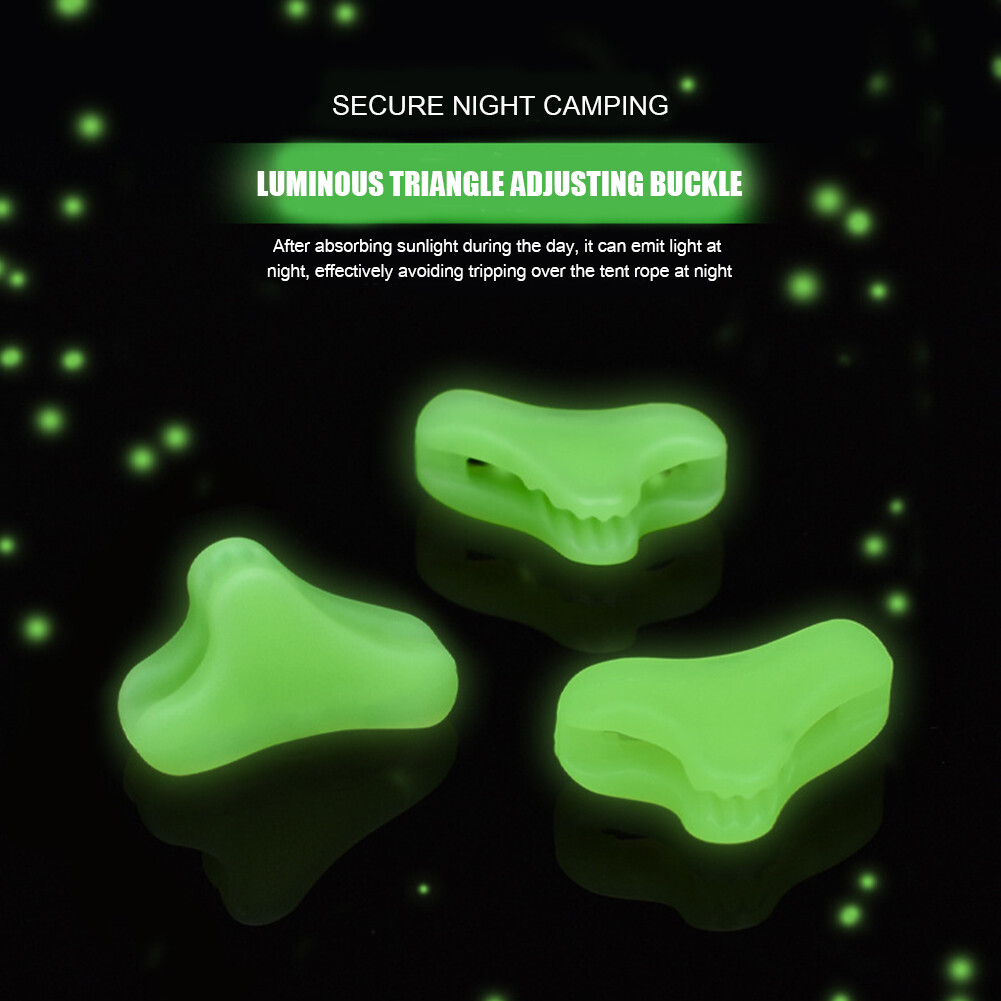 Outdoor Camping Luminous Tent Rope Buckle Canopy Triangle Tightening ...