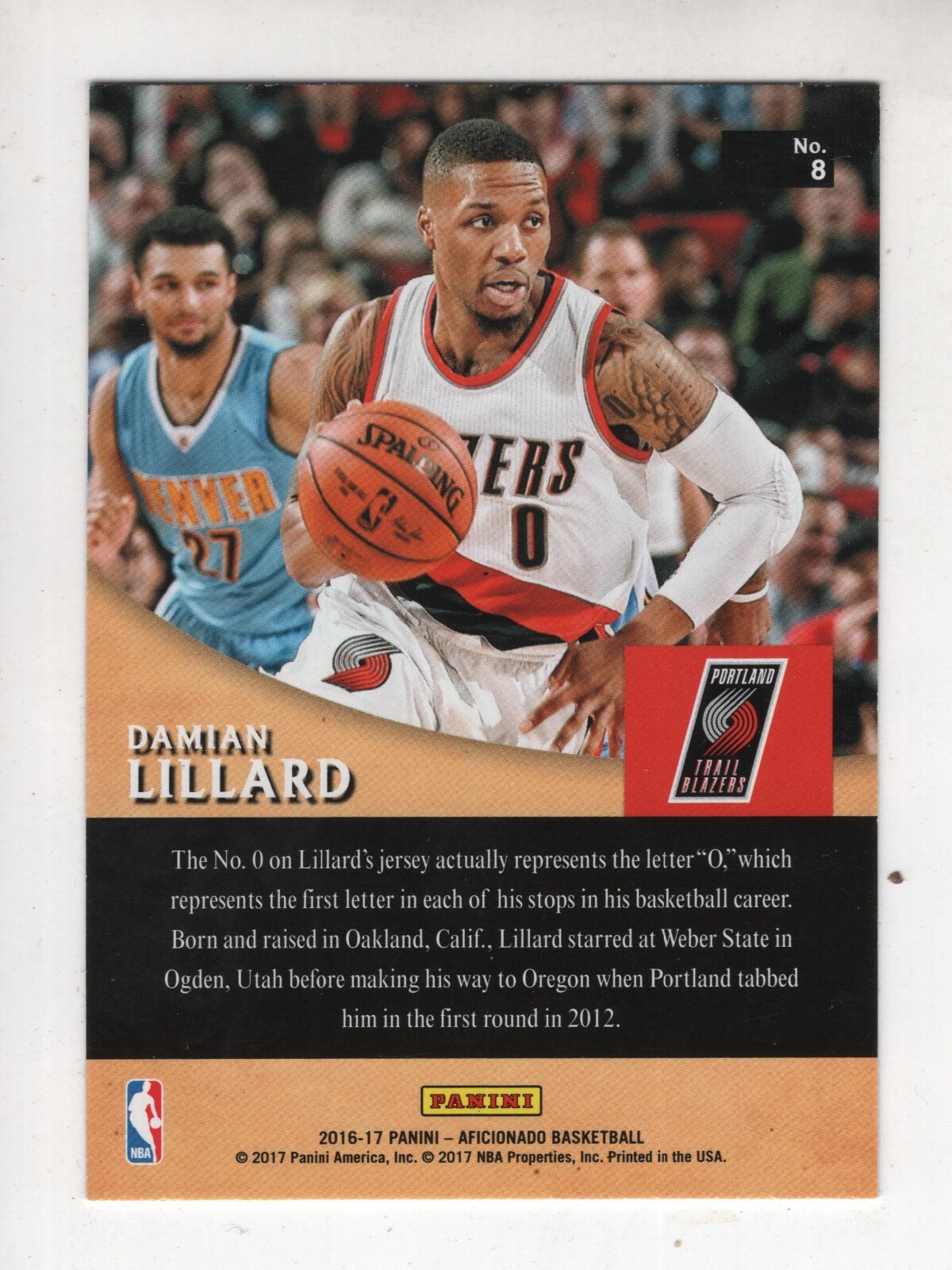 2016-17 Panini Aficionado - Magic Numbers Damian Lillard #8 Artist ...