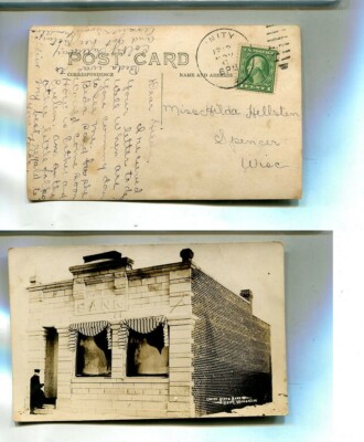 UNITY WISCONSIN STATE BANK REAL PHOTO POSTCARD 1908 2269Q | eBay