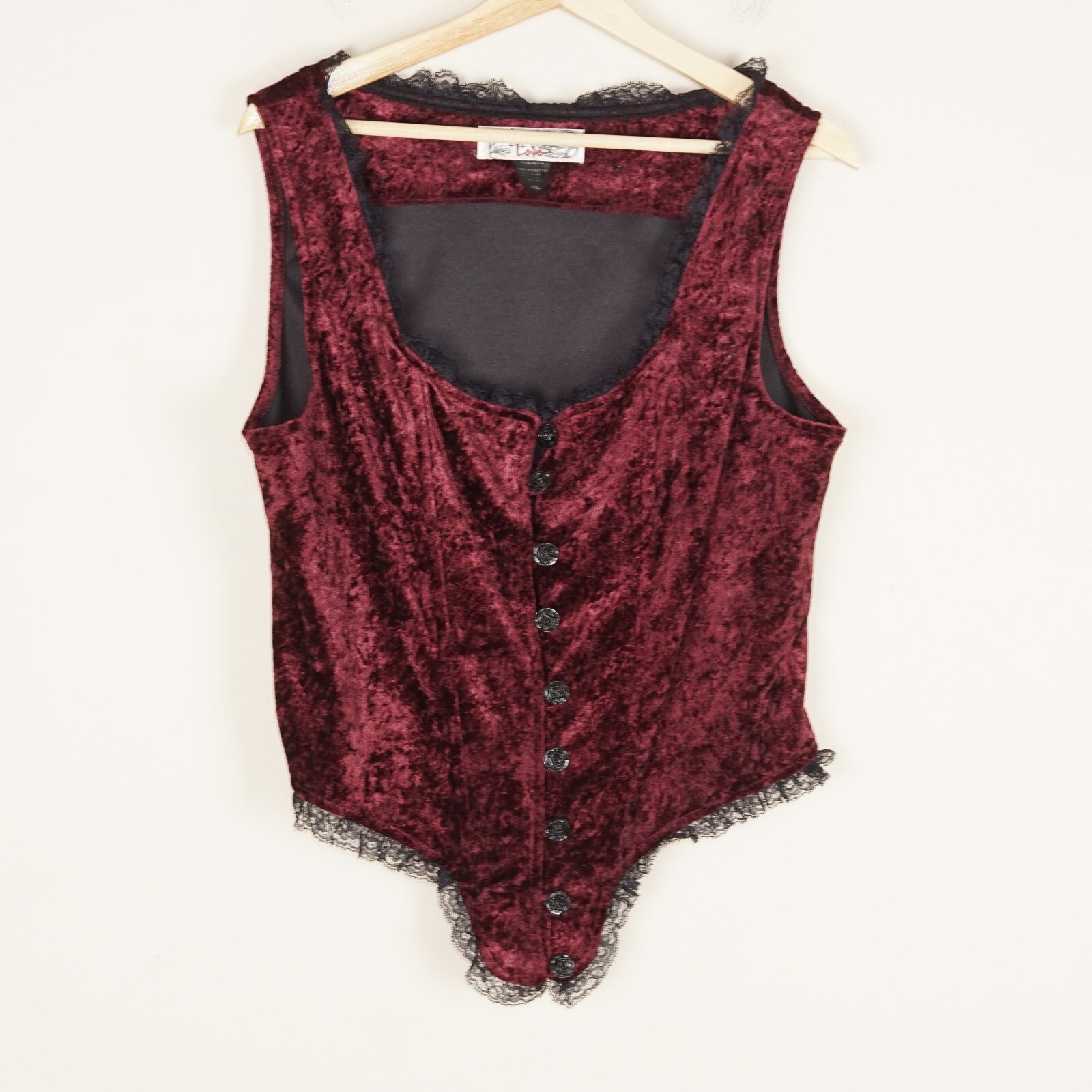 Eternal Love Red Velvet Corset Lace Top Goth Renaissa… - Gem