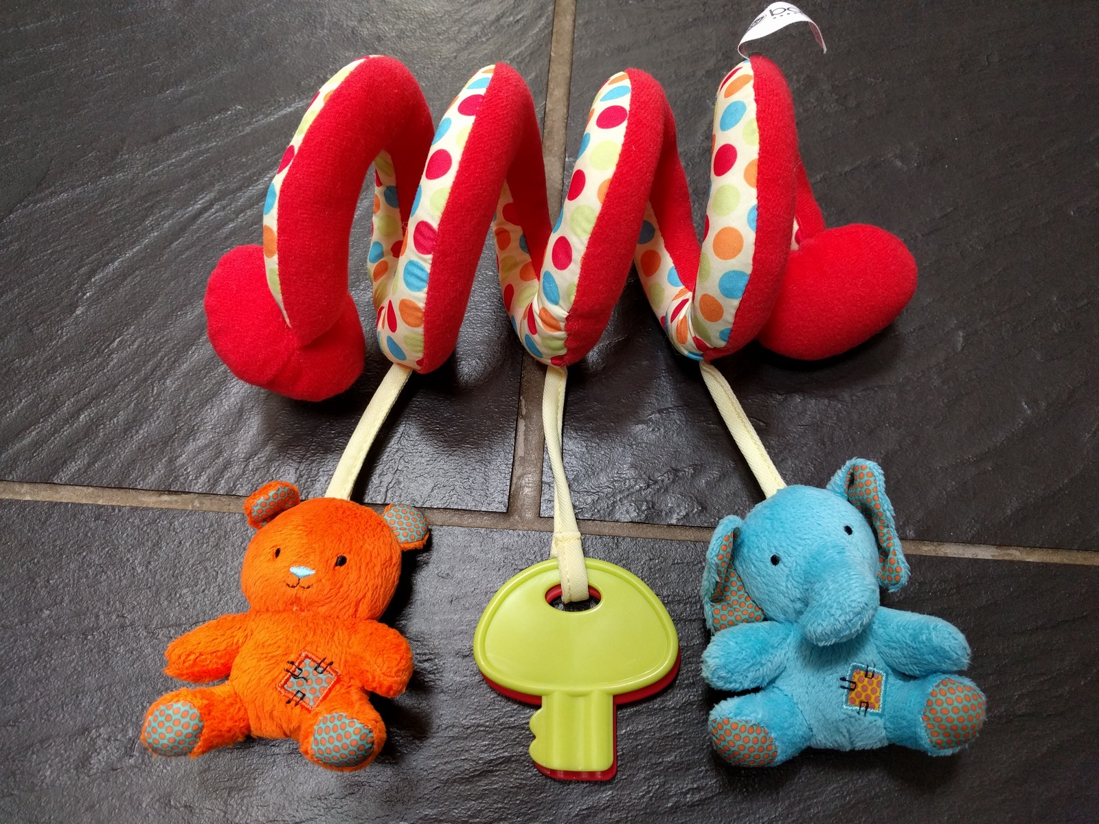 CHAD VALLEY TEDDY BEAR RATTLE ELEPHANT SQUEAK BABY COT PRAM SPIRAL ...