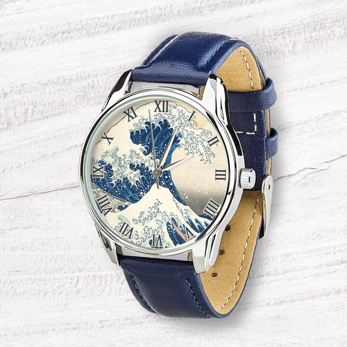 Great Wave Watch, Hokusai Japanese Art Style, Unique Ocean Lover Unisex ...