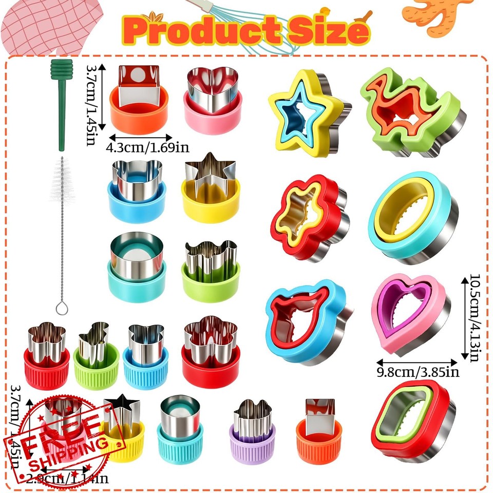 7 Pack Sandwich Cookie Cutters Bread Maker Shapes | eBay
