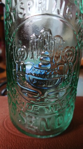 Antique Mermaid & Fountain Motif Soda Natural Mineral Water Glass ...