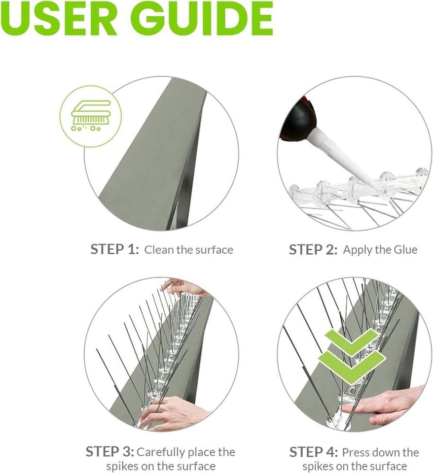 🔥 New Pigeon Bird Spikes Metal Wall Fence Deterrent Anti Perch Control ...