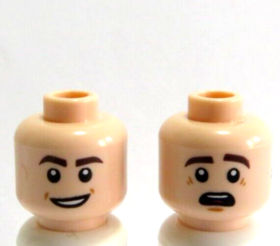 Lego Flesh Head For Boy Man Minifigure Reversible Happy Scared | eBay