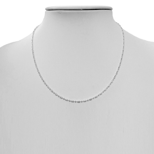 Sterling Silver 1.8mm Polished Bead, Dot-Dash Ball Chain Necklace or ...