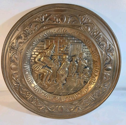 1950s Brass Tavern Pub Chess Beer Wall Hanging Plate Elpec Repousse ...