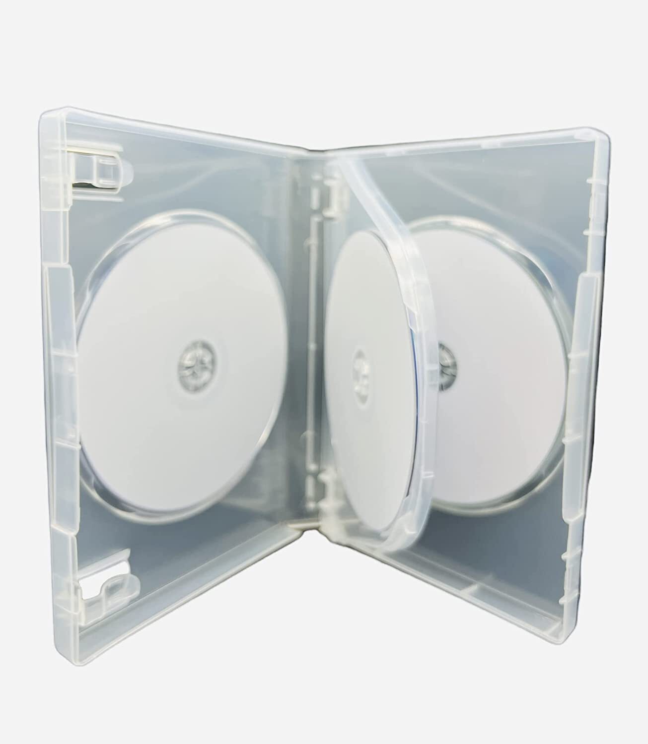 10 x 3 Way CD/DVD Multi-case Super Clear 14 mm Spine Transparent Cases ...